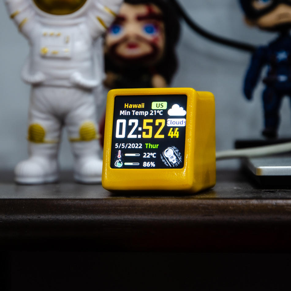 Smart Desk Clock Weather Station – Customizable Display – Sandokcha